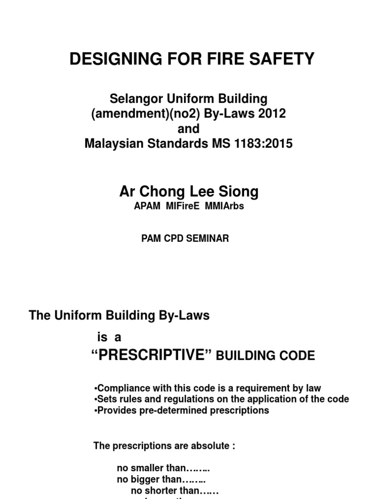UBBL 2012 and MS 1183 For PG 20180526 | PDF | Wall | Fire Engine