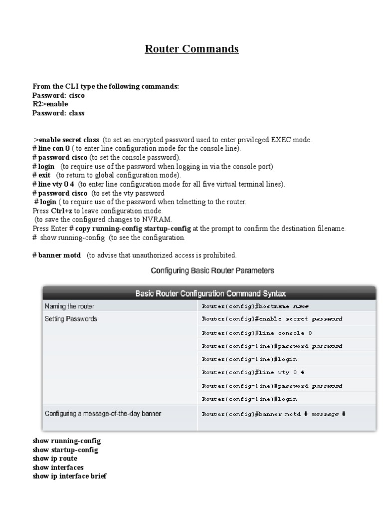 Router Commands Pdf Router Computing Ip Address