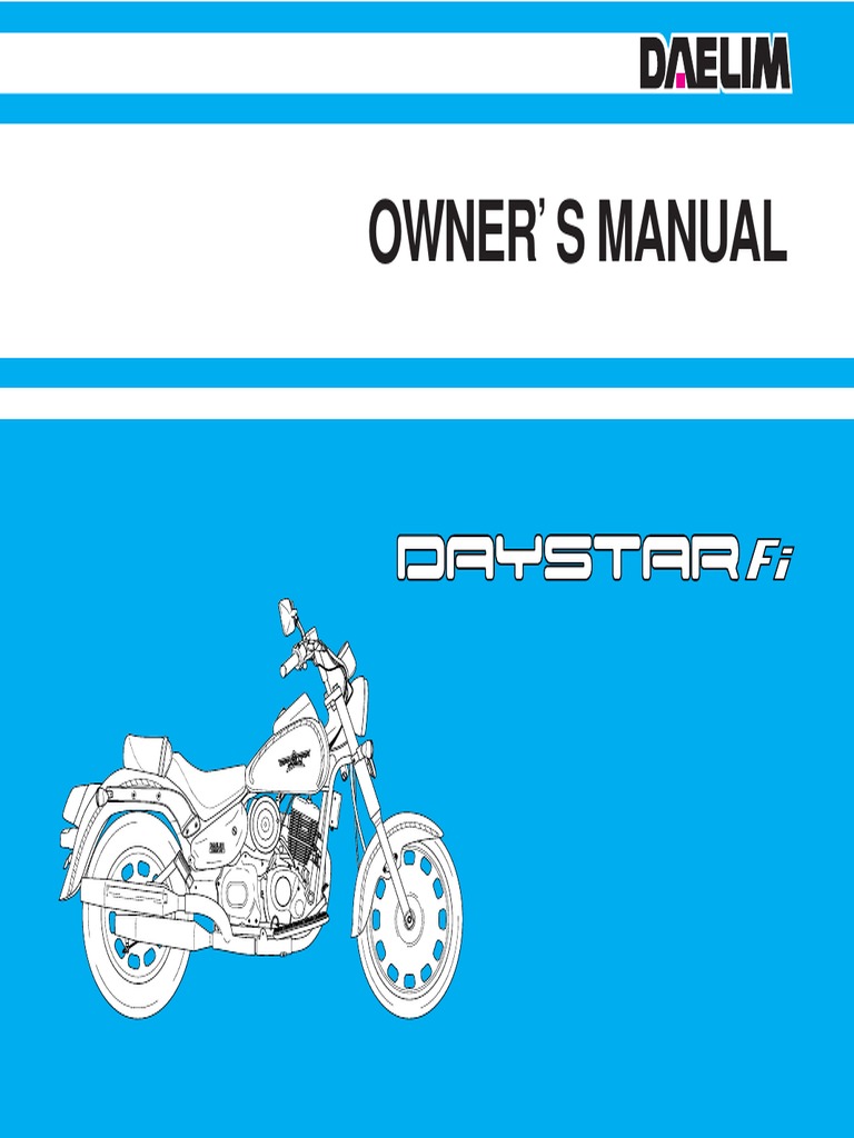 Daelim VL 125 Manual | PDF | Vehicles | Brake