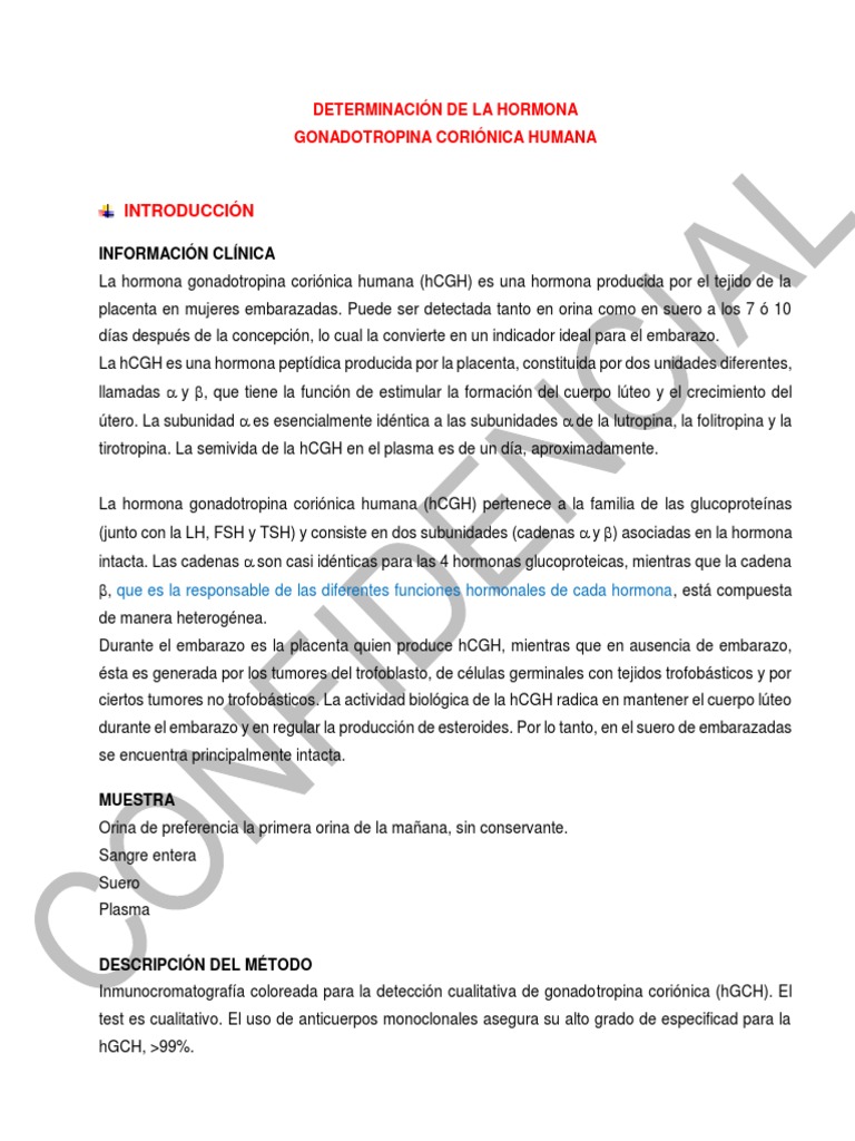 DETERMINACIÓN DE HGCH 2017 PDF | PDF | Gonadotropina coriónica humana ...