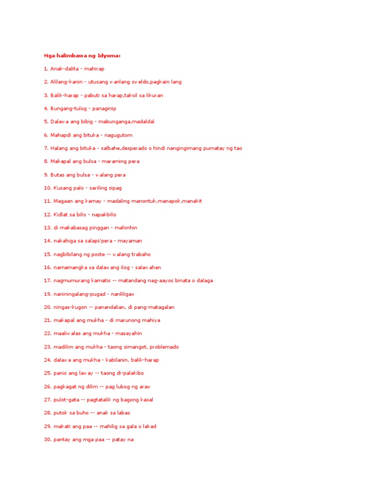 Magbigay Ng Malalim Na Salita At Ang Kahulugan Nito