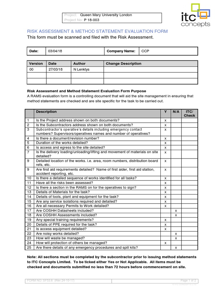 SF53 RAMS Evaluation Form (SF53.6) | PDF | First Aid | Risk Assessment
