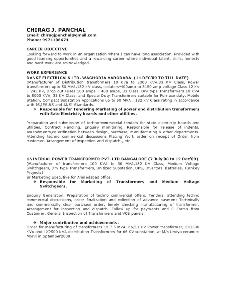 Chirag J. Panchal | PDF | Transformer | Electrical Substation