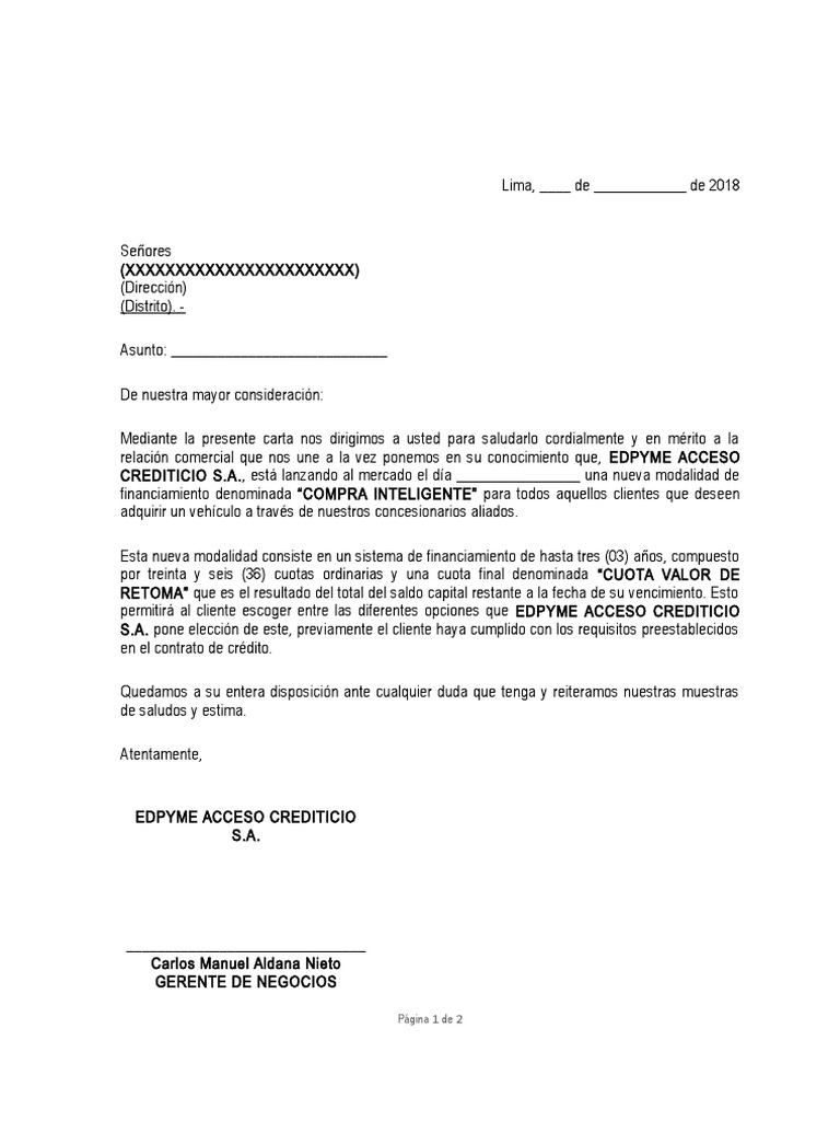 Modelo de Carta | PDF