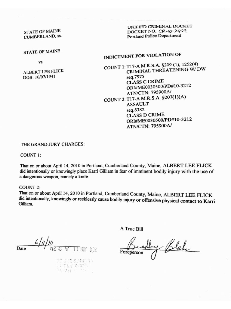 Albert Flick Indictment For Violation | PDF