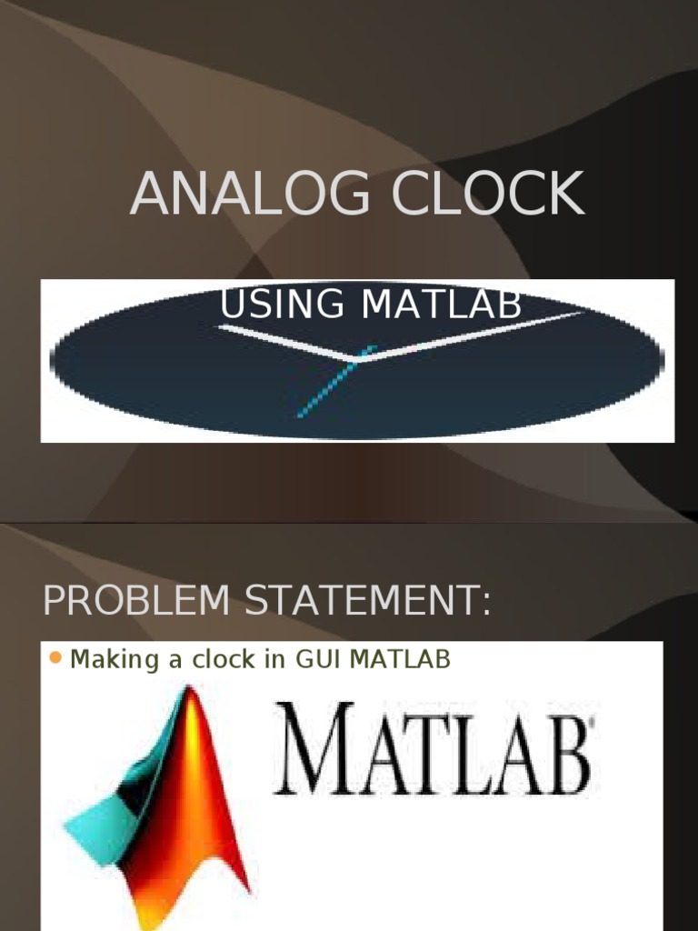 Analog Clock Using Matlab Pdf Graphical User Interfaces Icon Computing