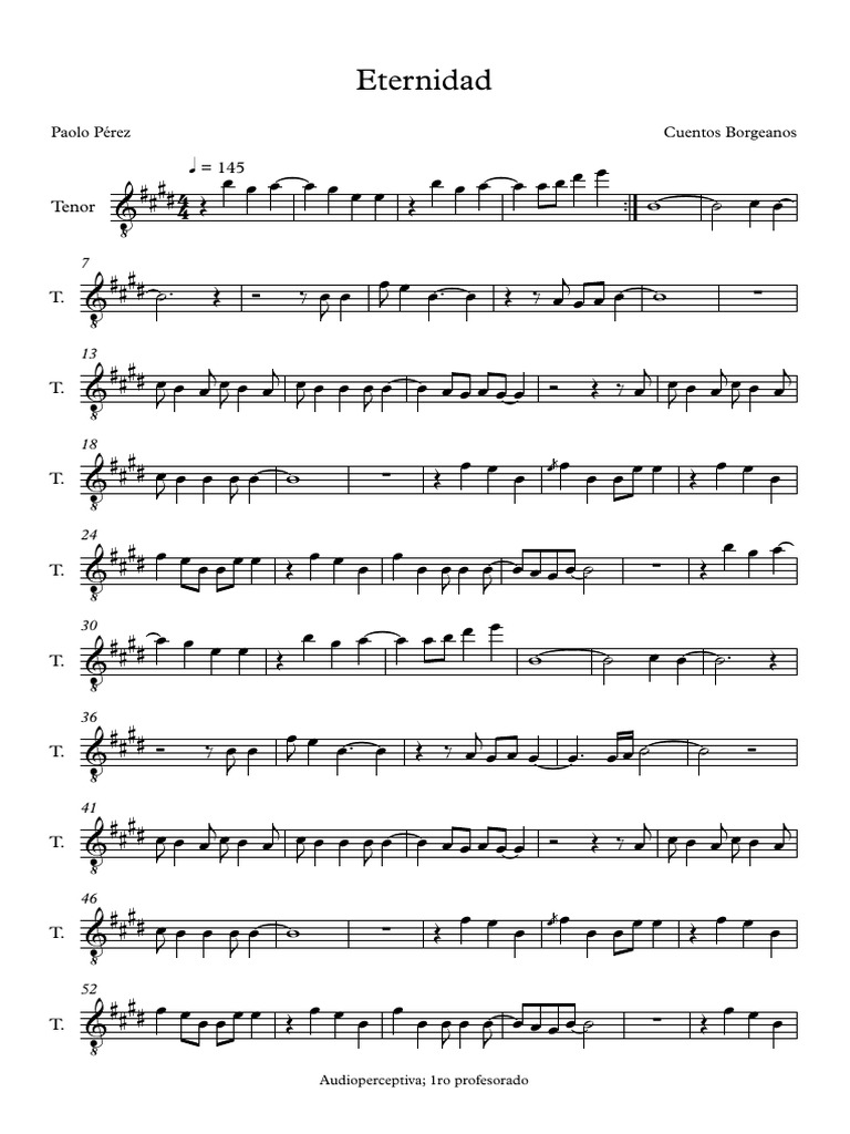 Eternidad - Partitura Completa | PDF