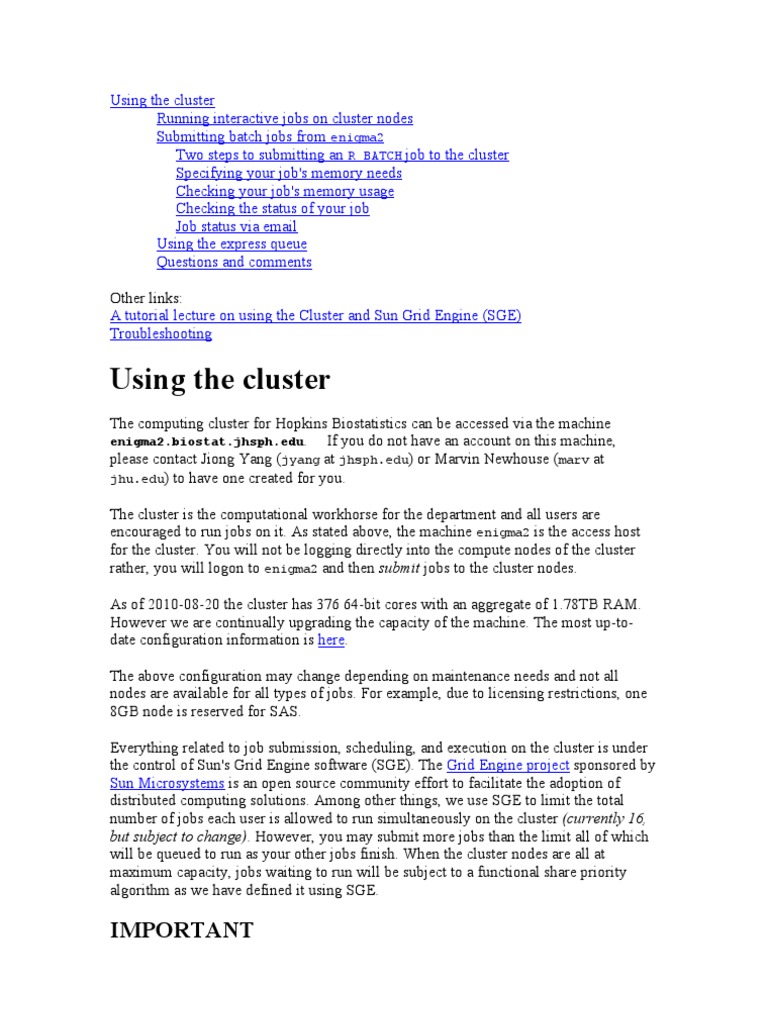 Using The Cluster Pdf Command Line Interface Computer Cluster