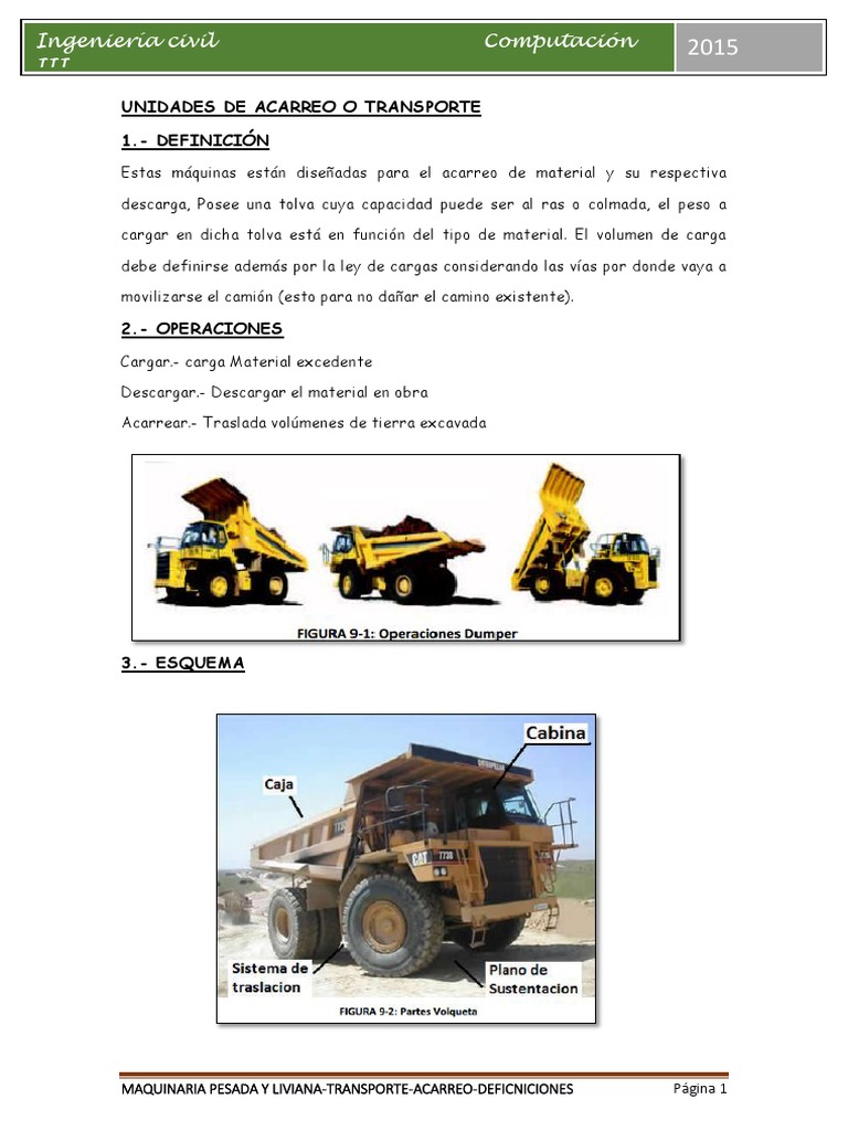 Acarreo y Transporte de Materiales | PDF | Neumático | Camión