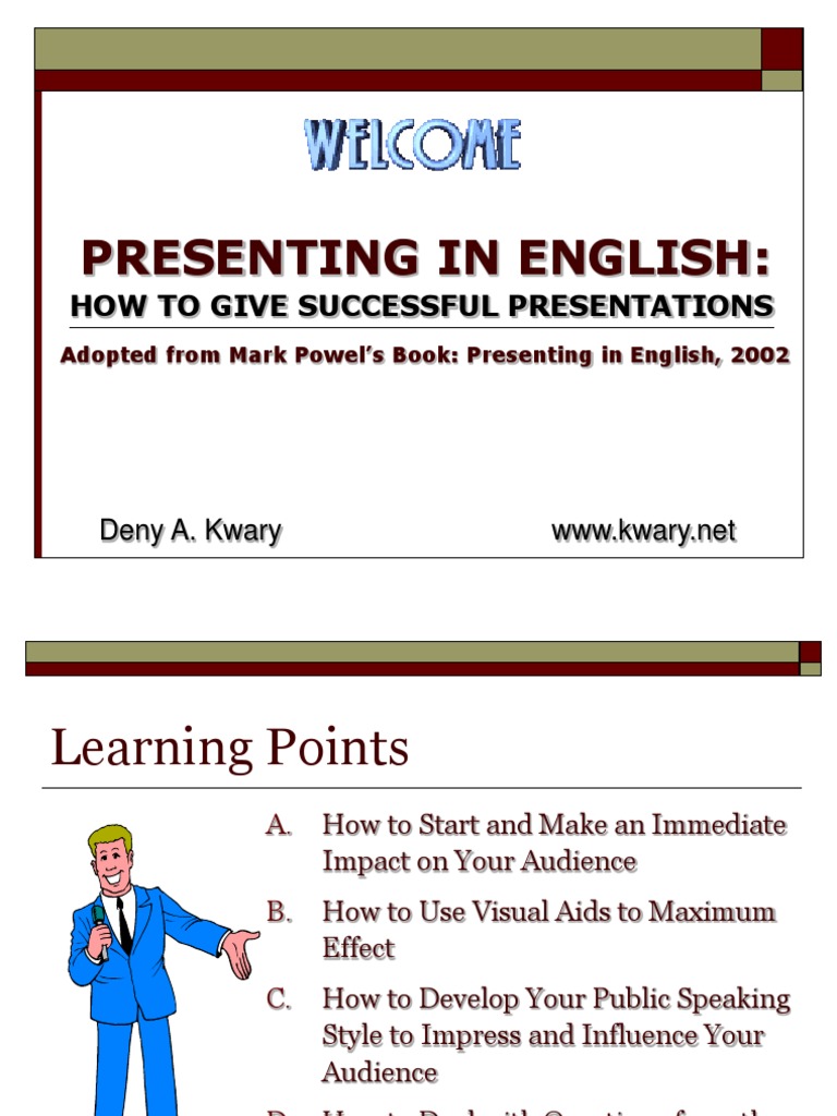 Presenting in English:: How To Give Successful Presentations | PDF ...