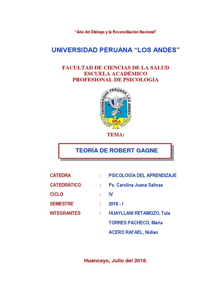 Monografia - Teoria de Robert Gagne | PDF | Memoria | Percepción