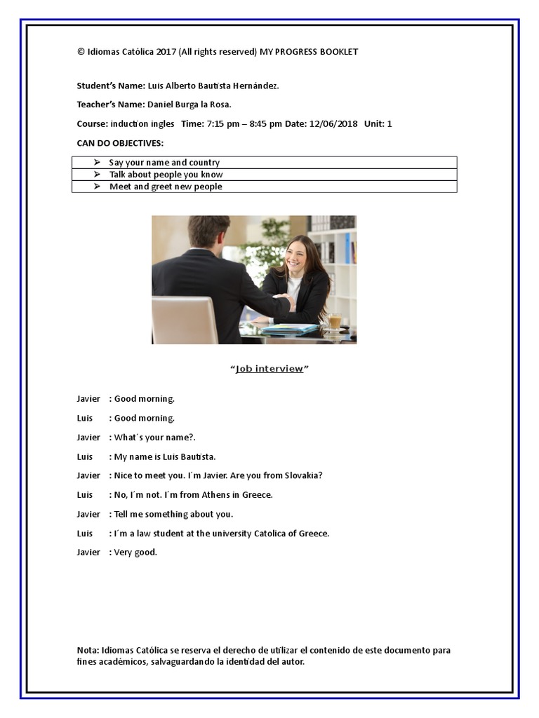 My Progress Booklet | PDF