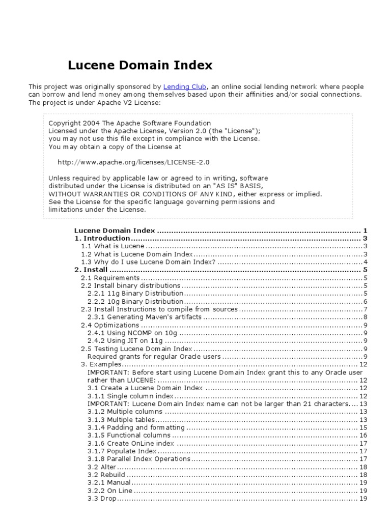 Lucene Domain Index | PDF | Database Index | Oracle Database
