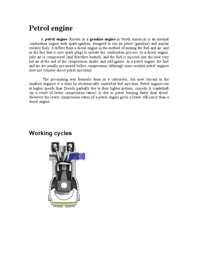 Petrol Engine: Working Cycles | PDF | Internal Combustion Engine ...