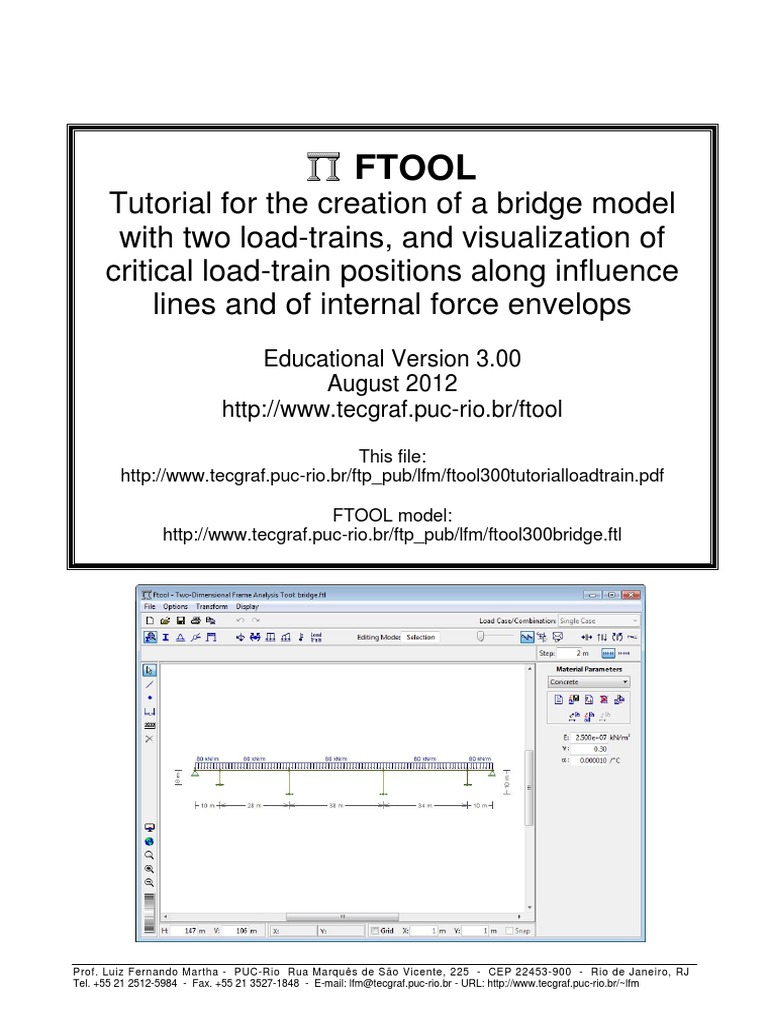 Tutorial Ftool PDF | PDF | Bending | Cross Section (Physics)