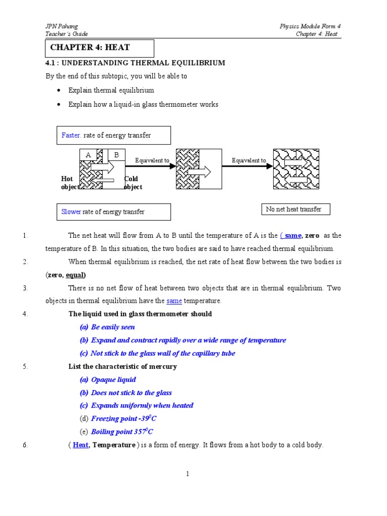 Chapter 4 Heat Teacher's Guide | PDF | Temperature | Latent Heat