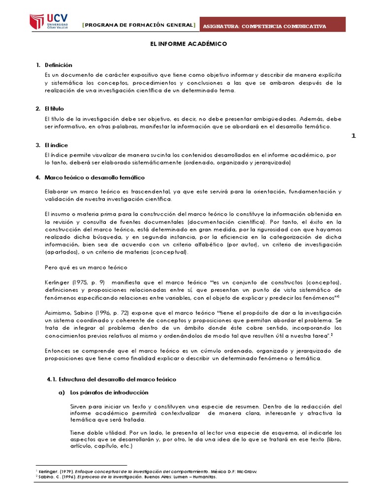 Análisis de la estructura y elementos de un informe académico | PDF | Logística | Teoría