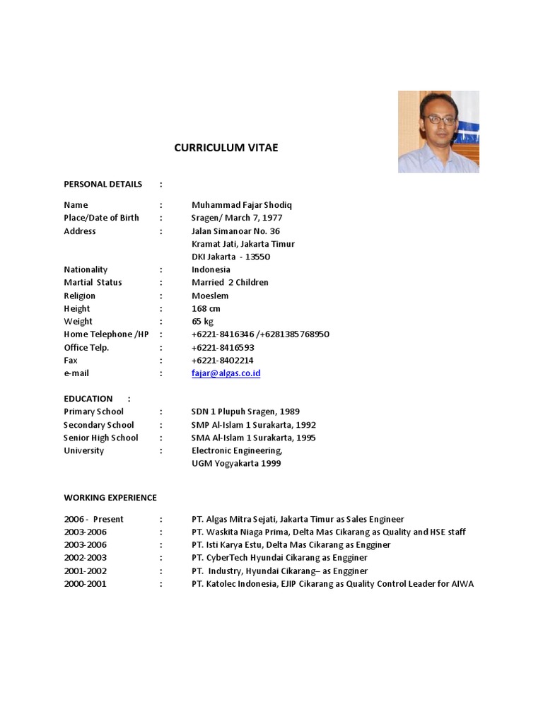 Curriculum Vitae Fajar | PDF