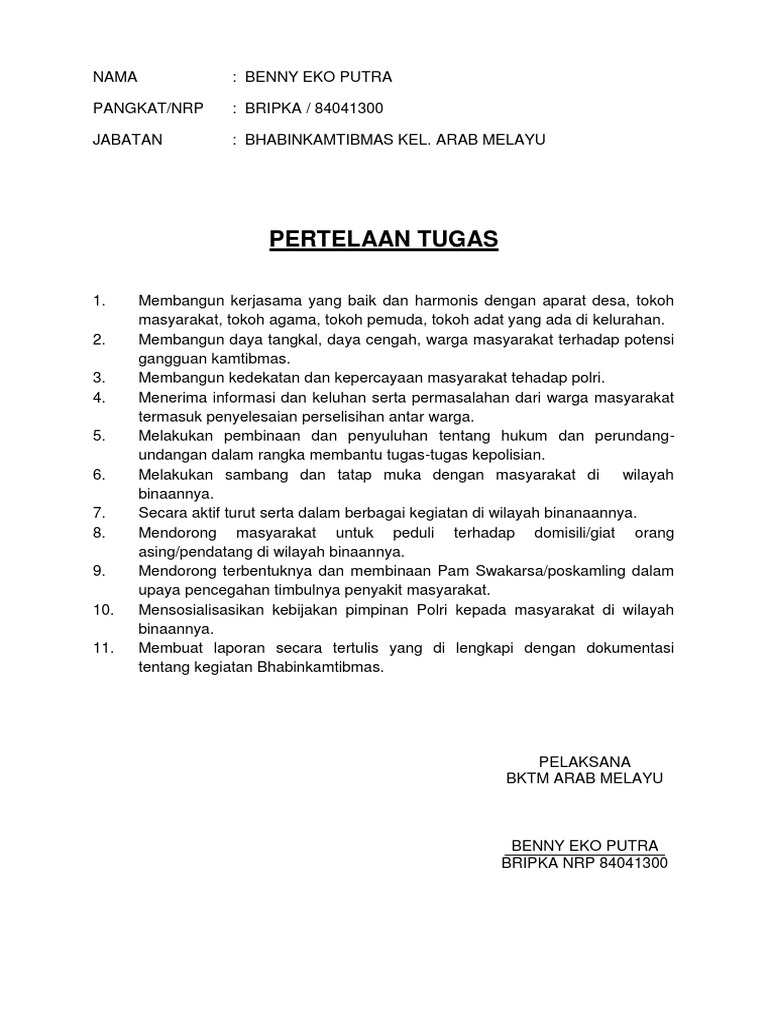 Pertelaan Tugas | PDF