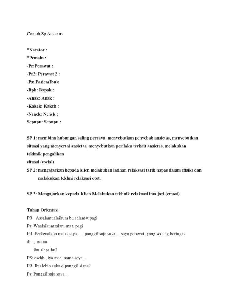 Contoh SP Ansietas | PDF