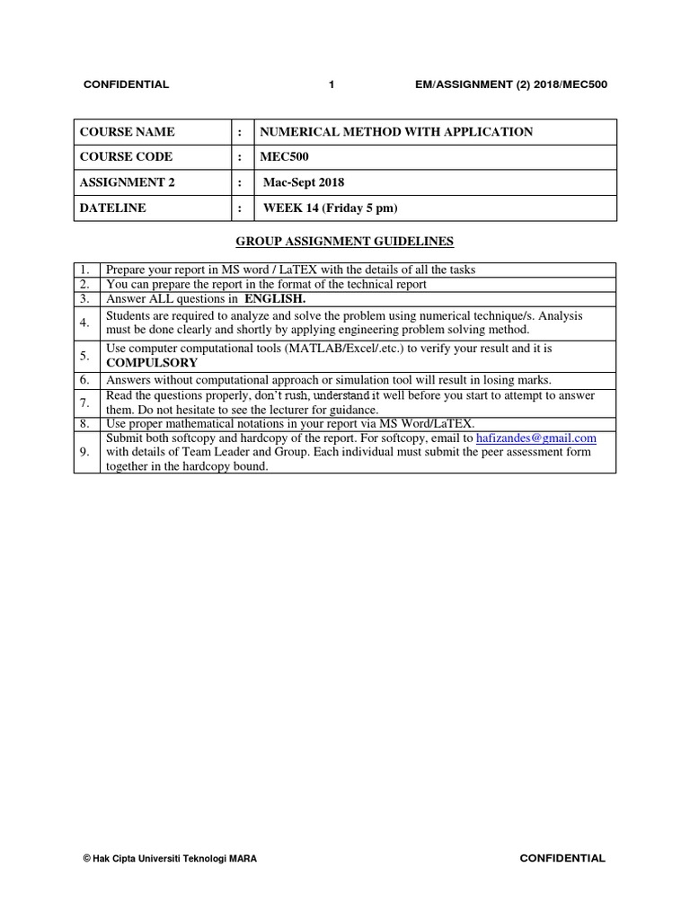 MEC500 Mac2018 Group Assgmt-Bending | PDF | Teaching Mathematics