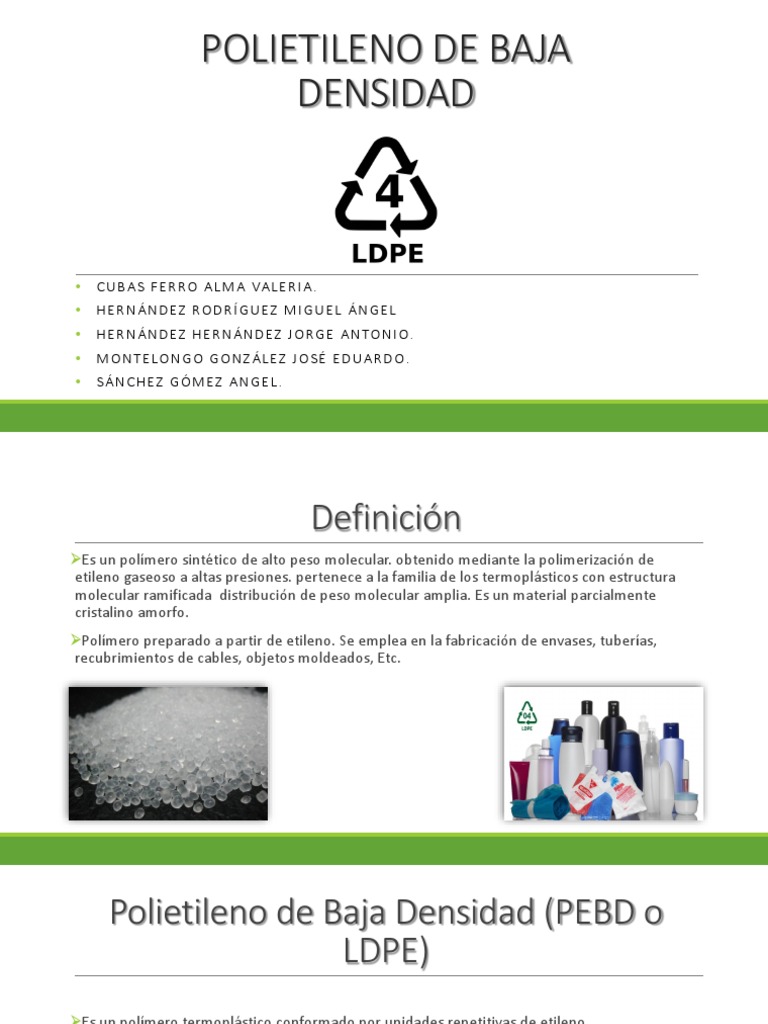 Polietileno de Baja Densidad4 | PDF | Polietileno | Polímeros