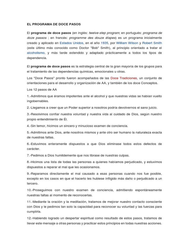 El Programa de Doce Pasos | PDF | Programa de doce pasos | Sociedad
