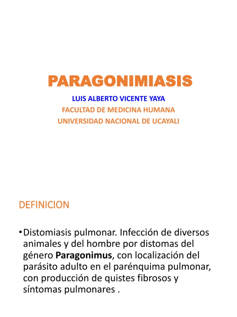 PARAGONIMIASIS | PDF | Especialidades Medicas | Medicina CLINICA