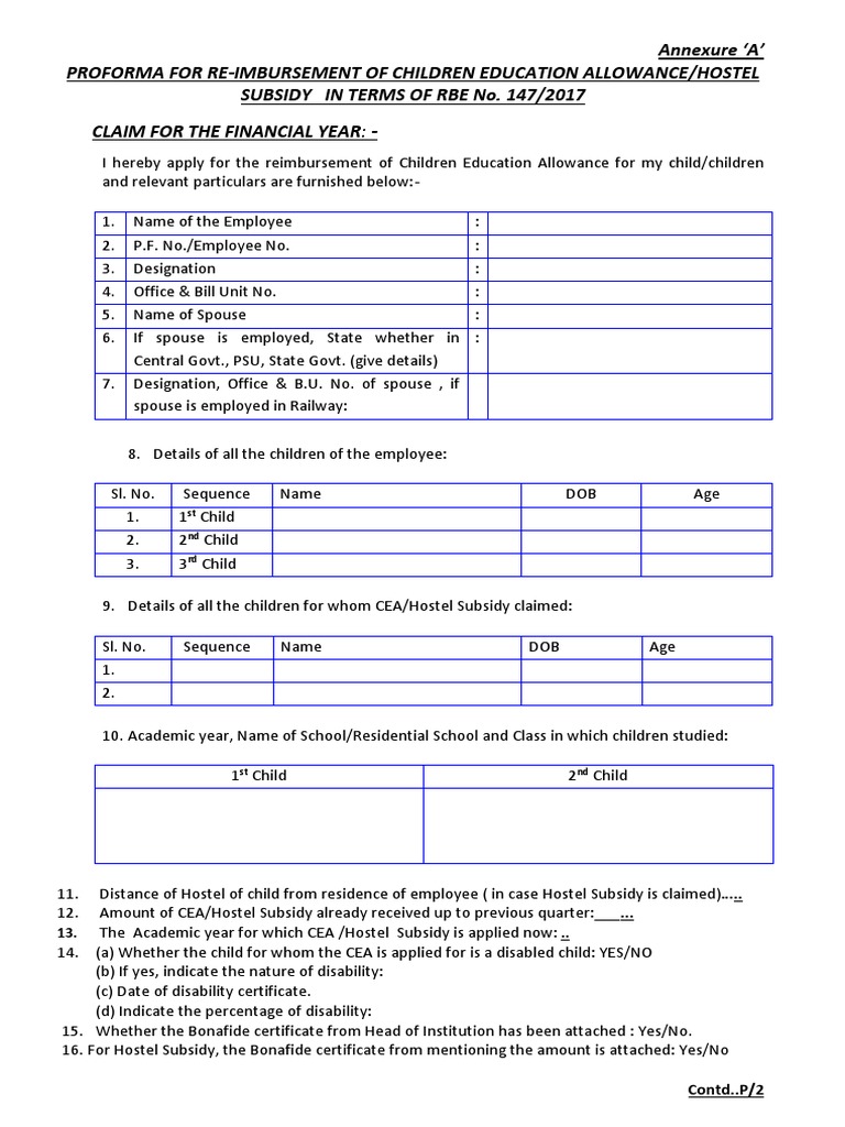 Children Education Allowance Bonafide Certificate Proforma | Social ...