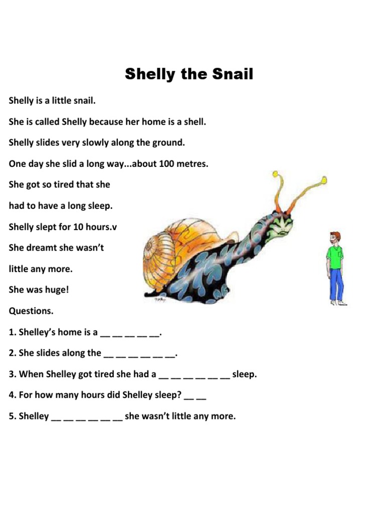 Shelly The Snail Reading Sheet | PDF