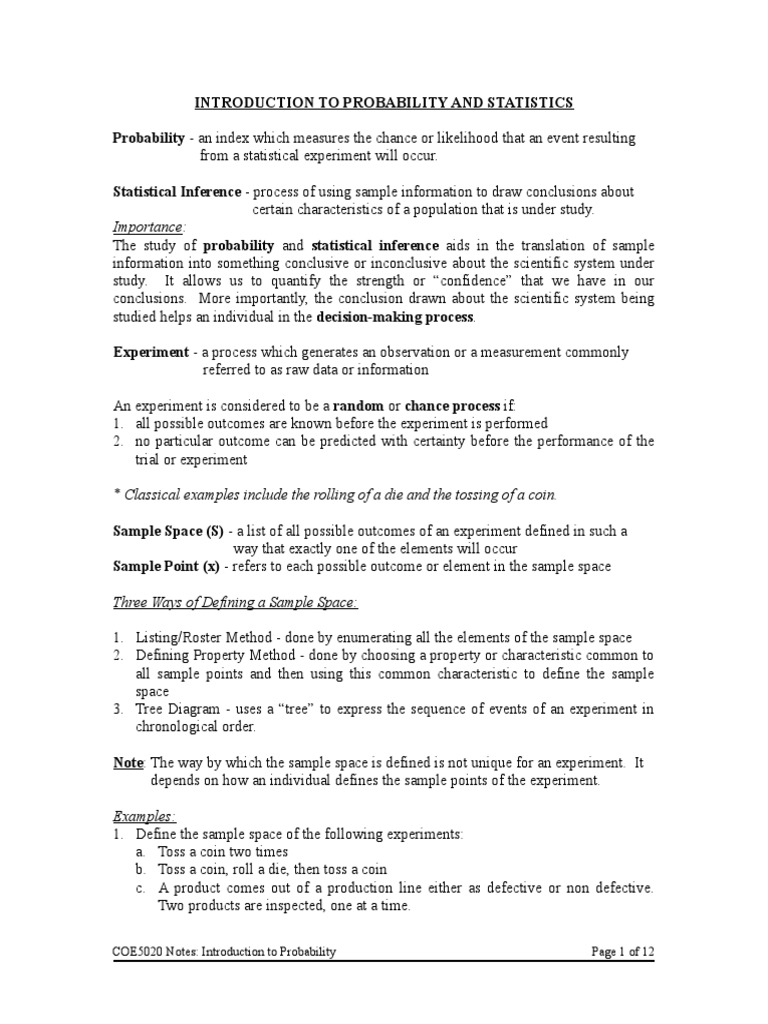 Basic Prob | PDF | Probability | Experiment