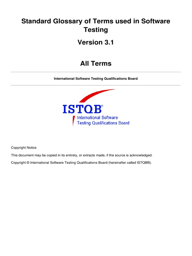 Glossary of Software Testing Terms PDF | PDF | Agile Software ...