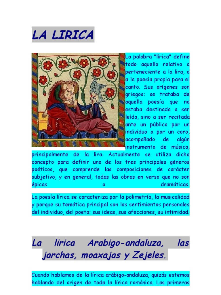 La Lirica | PDF | Poesía lírica | Poesía