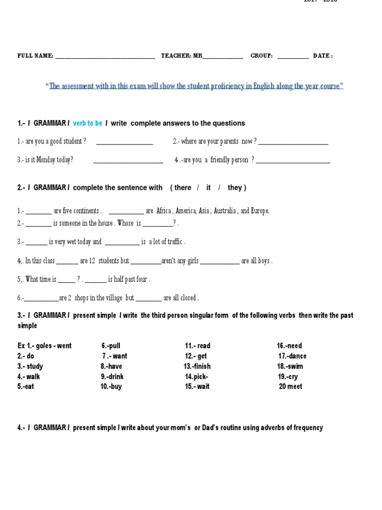English Exam Format and Structure | PDF | Test (Assessment) | English ...