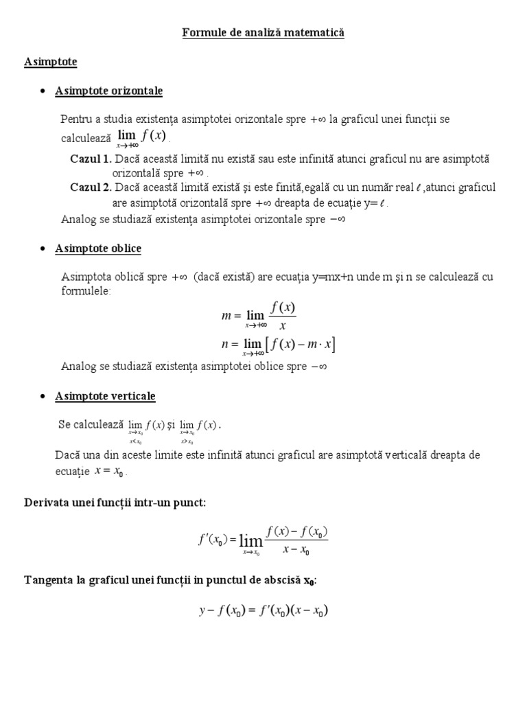 Formule Matematica BAC M2 PDF | PDF