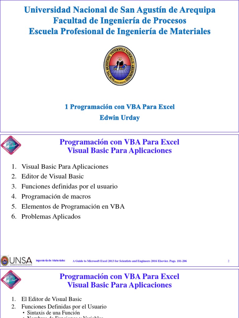 1a Programación de Macros Con VBA para Excel R2 | PDF | Básico | Microsoft Excel