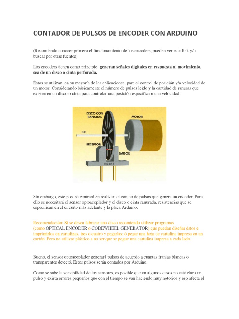Contador de Pulsos de Encoder Con Arduino | PDF | Arduino | Electrónica