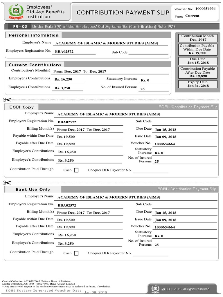 Payment Slip - BBA02572 - January-2018 | PDF | Cheque | Employment