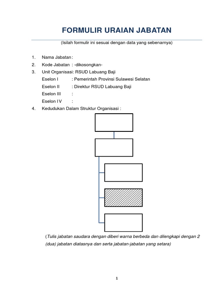 Formulir Uraian Jabatan | PDF