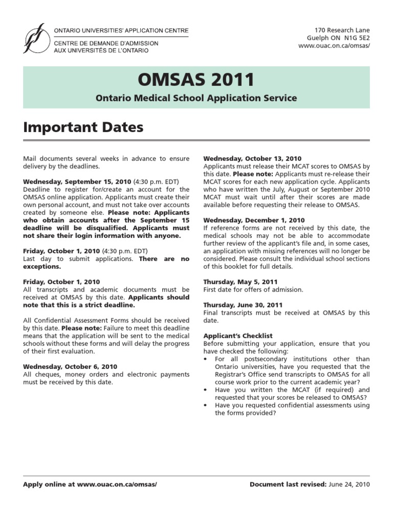 OMSAS Important PDF | PDF | Medical School | Criminal Record