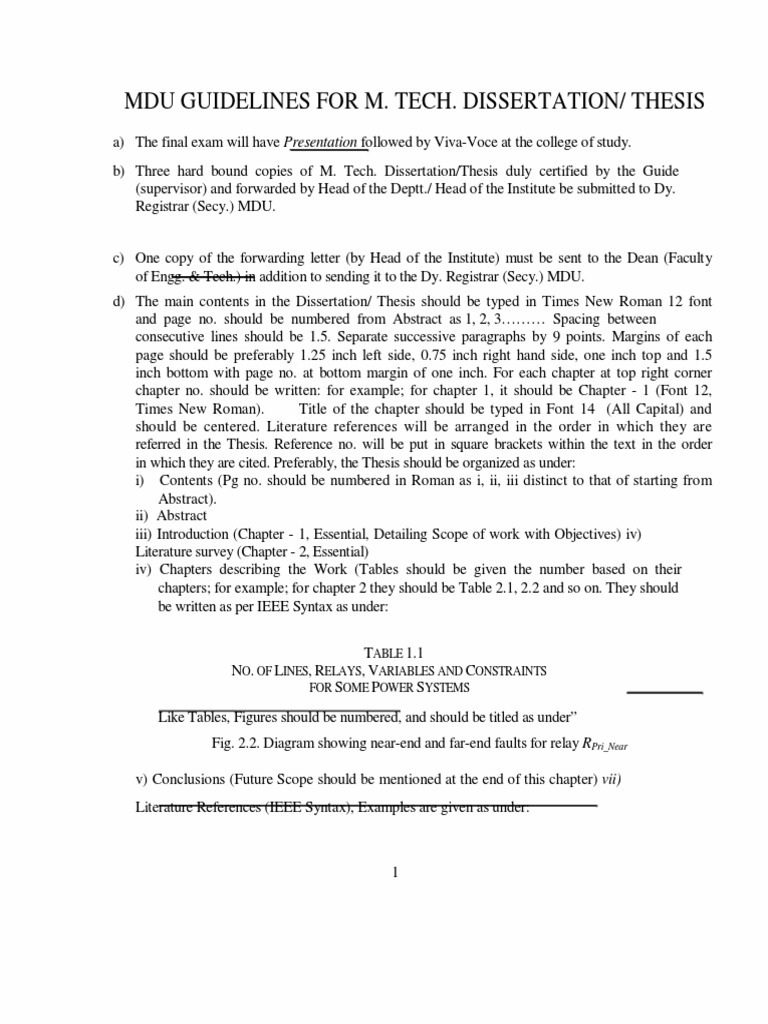 MDU Dissertation Format | PDF | Thesis | Computing