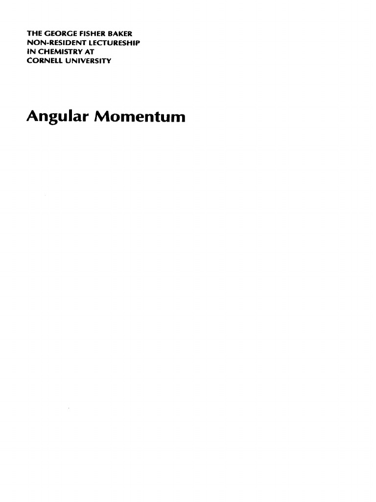 Zare Angular Momentum | PDF | Matrix (Mathematics) | Wave Function