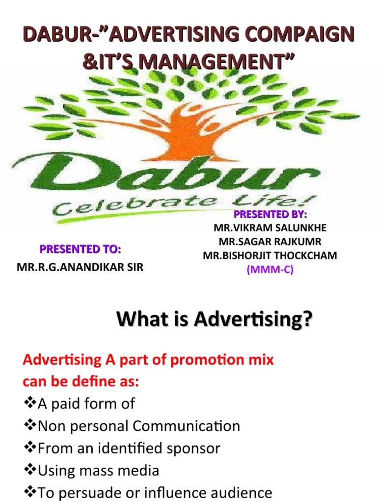 Dabur-"Advertising Compaign &It'S Management" | PDF | Advertising ...