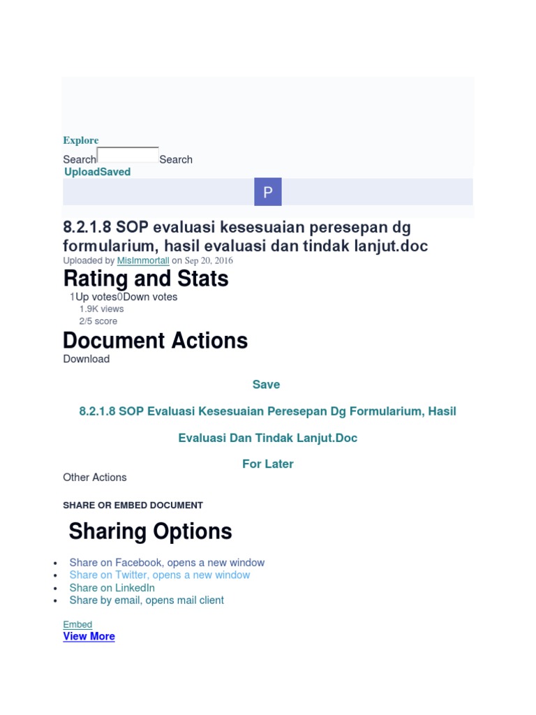 Evaluasi Kesesuaian Peresepan DG Formularium | PDF