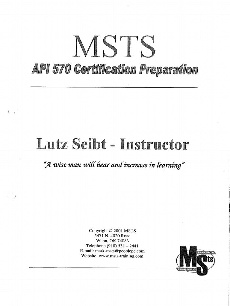 API 570 Certification Preparation For Exam | PDF