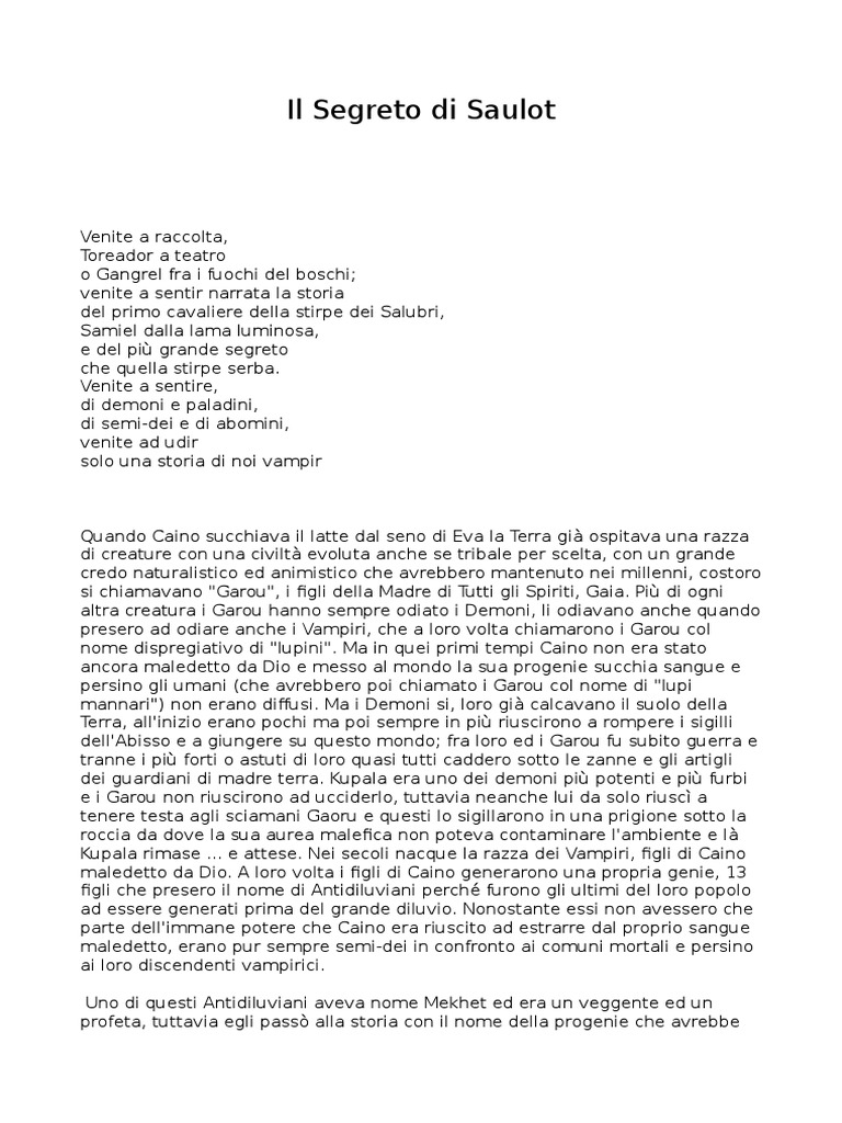 Il Segreto Di Saulot | PDF