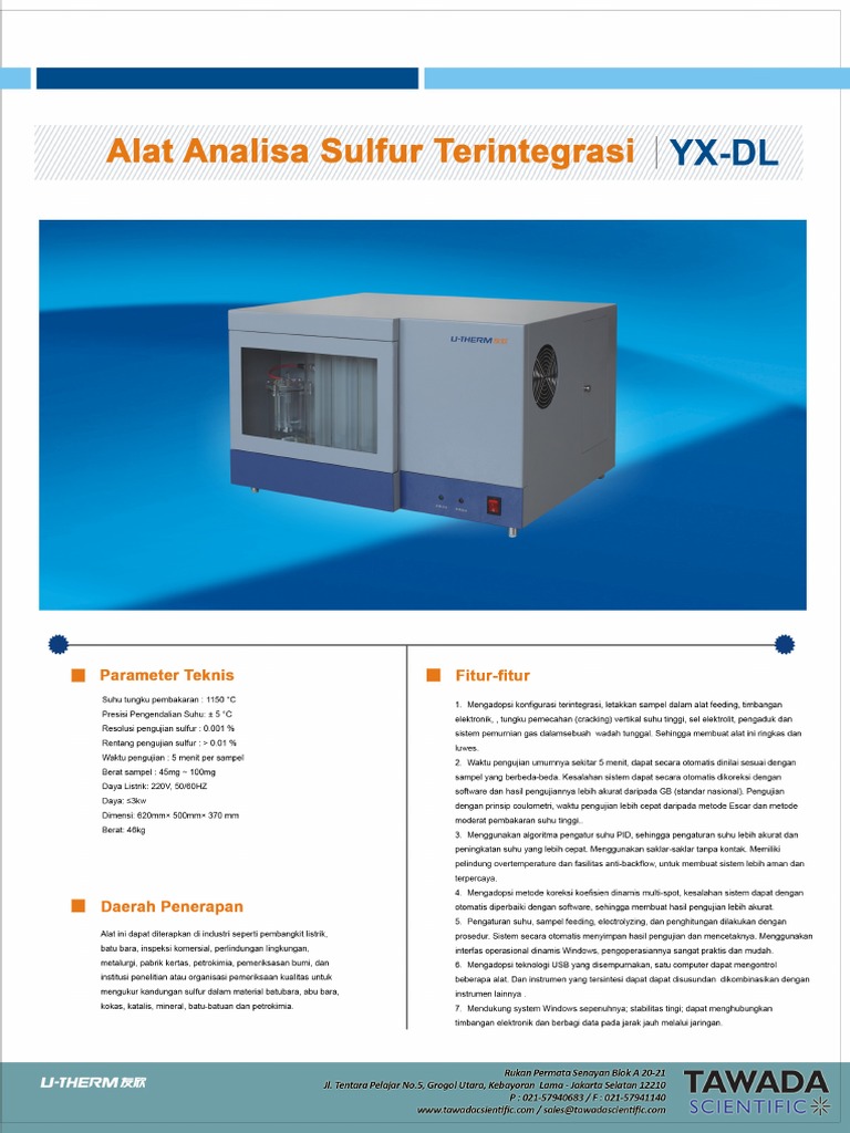 YX-DL Integrated Sulfur Analyzer (Indonesia) | PDF