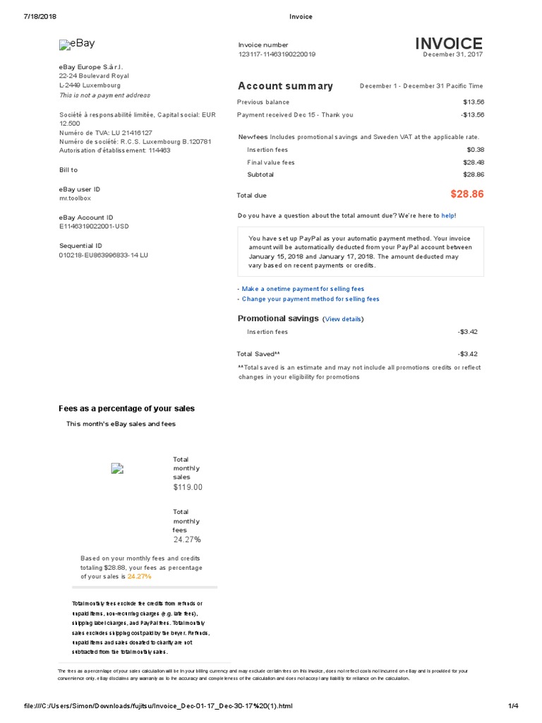 Invoice | PDF | E Bay | Invoice