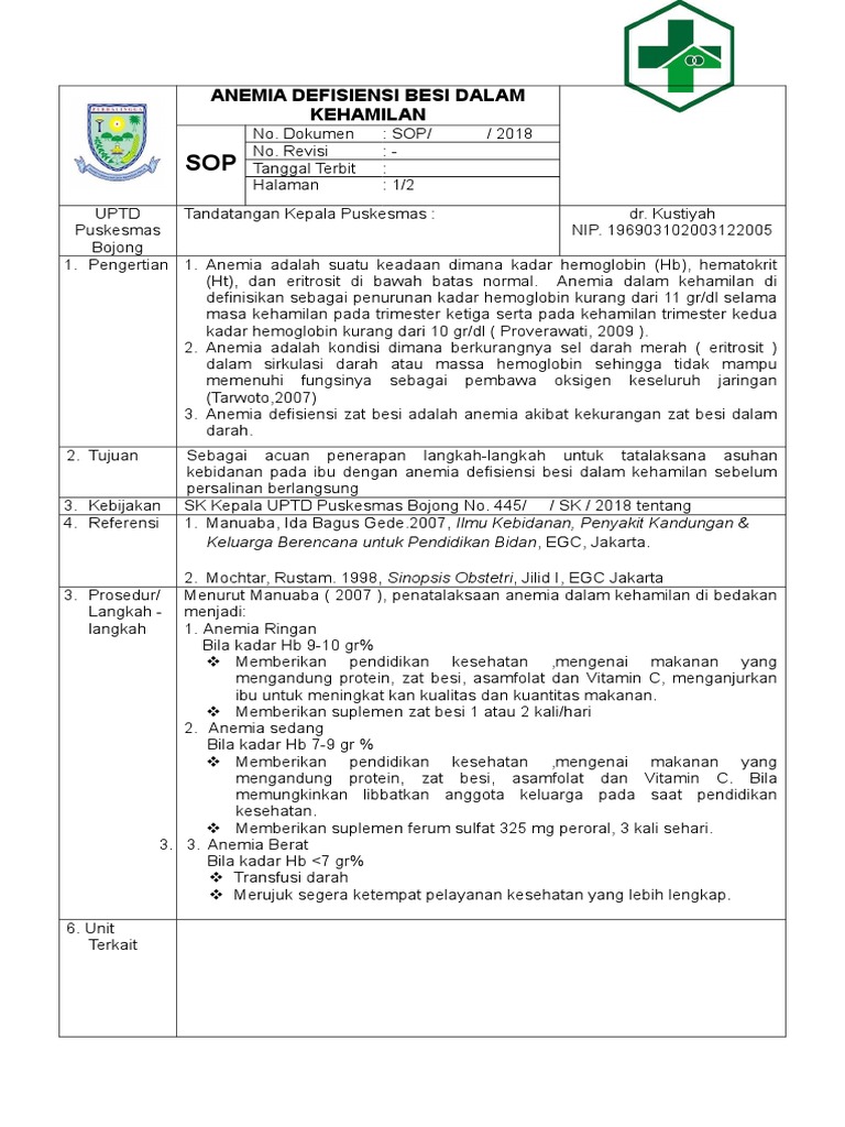 Sop Anemia | PDF