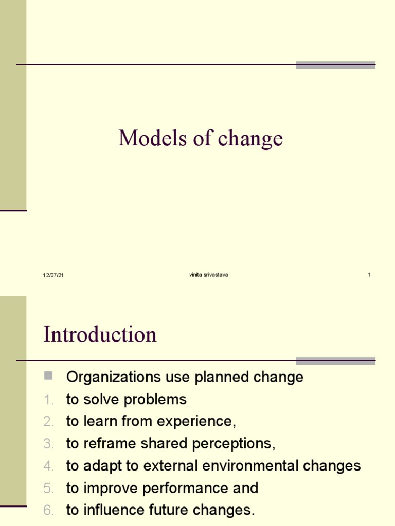 Models of Change | PDF | Action Research | Cognition